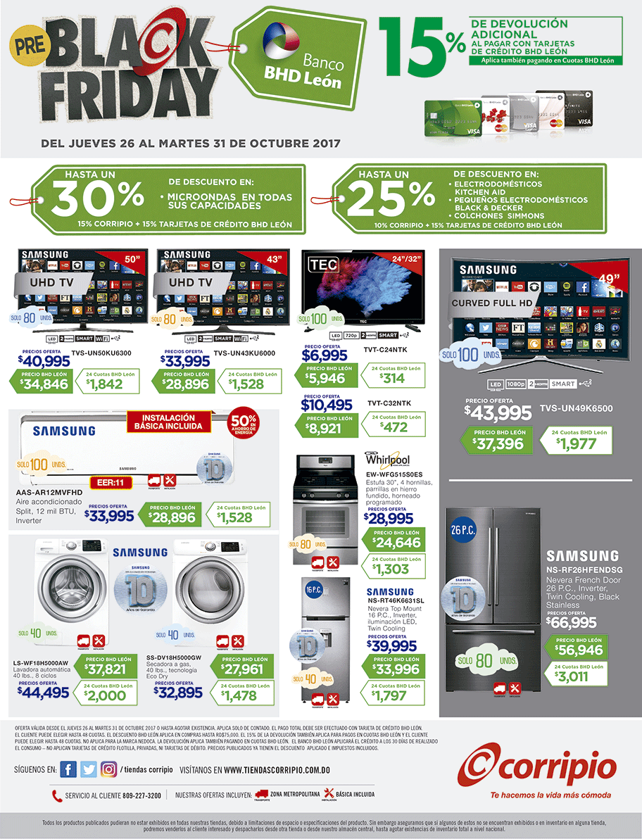 Tiendas CORRIPIO :: PRE-BLACKFRIDAY hasta 45% de descuento HOY 31 octubre